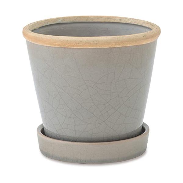 シンプルムーンミスト/4号鉢/30738・Color:ムーンミストSize:4号鉢・パッケージ個数:1・底穴有・サイズ:φ13.5×H13cm・素材:セラミック・生産国:中国