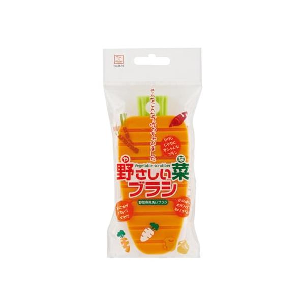 オレンジ/ワンサイズ/2678・Color:オレンジPatternName:1個・パッケージ個数:1・保管に便利な吊り下げ式ジャガイモやニンジンなどの根菜をゴシゴシ洗える、日本製の可愛いにんじん型野菜洗いブラシです。手で握ると、ぎゅっとカー...