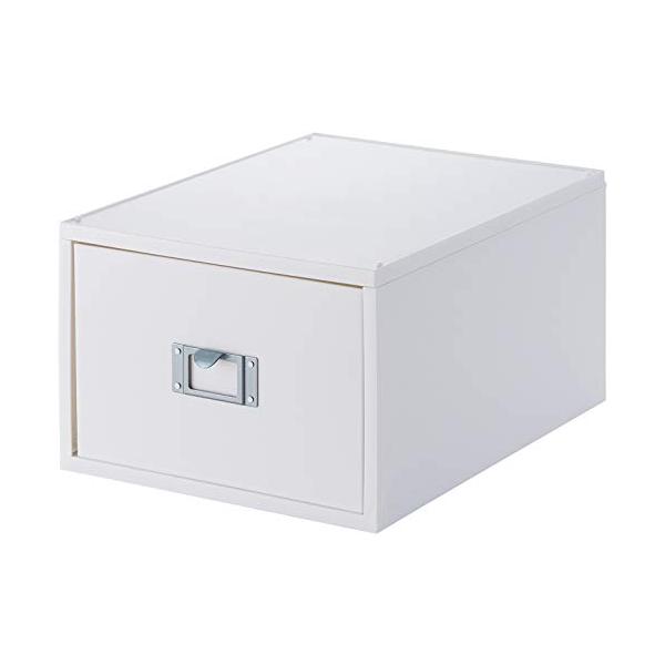 引出し(深)オールホワイト(不透明)/スリム/LM-40・Color:オールホワイト(不透明)Size:スリムStyle:引出し(深)・パッケージ個数:1・本体サイズ:約W26×D35×H18.2cm・引出し内寸:約W22.9×D32.5×...