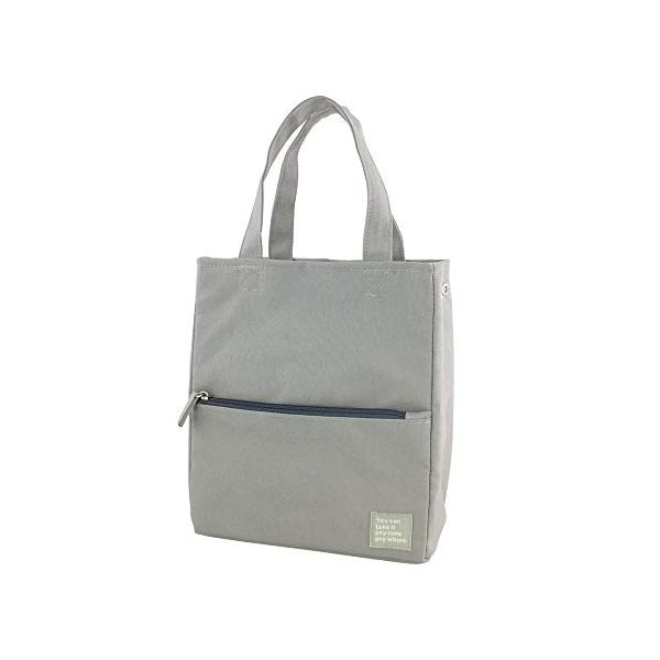 グレイ/ランチトートバッグ/AF5276・Color:グレイ・パッケージ個数:1・トートバッグ型の保冷ランチバッグ(クーラーバッグ)です。縦型タイプで水筒やペットボトルも立てて入ります。無地素材にファスナーカラーがアクセントの、シンプルでオ...