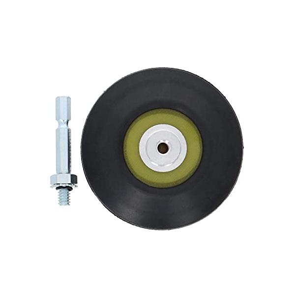 a.バックパッド・細かい場所の研磨などに・先端パーツを取り付けて各種作業に・セット内容:バックパッド×1、六角軸アーバー×1・最大許容回転数:4 500min-1・対応工具:電動ドリル、インパクトドライバー、フレキシブルシャフト