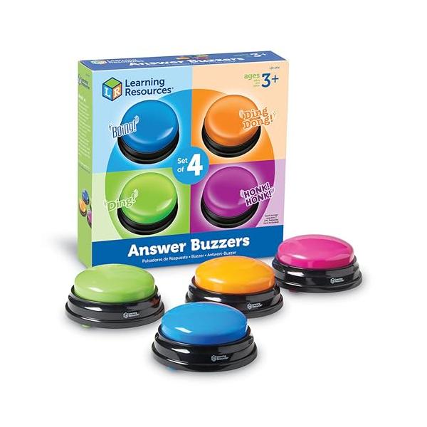 4種の音ピンク、青、緑、オレンジ/ブザーサイズ:直径 約 9cm/LER3774・Style:4種の音・パッケージ個数:1・世界100カ国以上で愛されるラーニングリソーシズのアンサーブザー。カラフルな早押しボタンでクラスを盛り上げよう・早押...