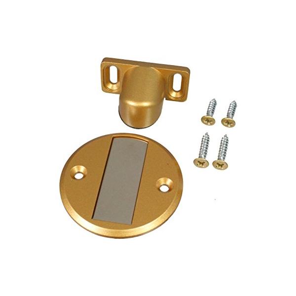 メタルストッパーゴールド/-/72672・Color:ゴールドStyle:メタルストッパー・パッケージ個数:1・マグネットを使用したドア用戸当り・面付けタイプで面倒な床面の加工が不要です・面付けプレートは厚み3mm・バリアフリー仕様でお子様...