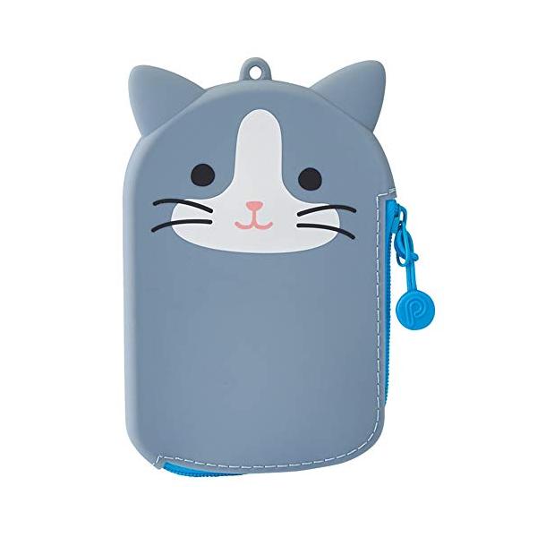 かわいいハチワレネコ/1個 (x 1)/A7784-4・Color:ハチワレネコPatternName:単品・パッケージ個数:1・商品 カードと小物をまとめて持ち運べるパスポーチ・裏面 ICカードが入るカードポケット付き・ファスナー部 L字...