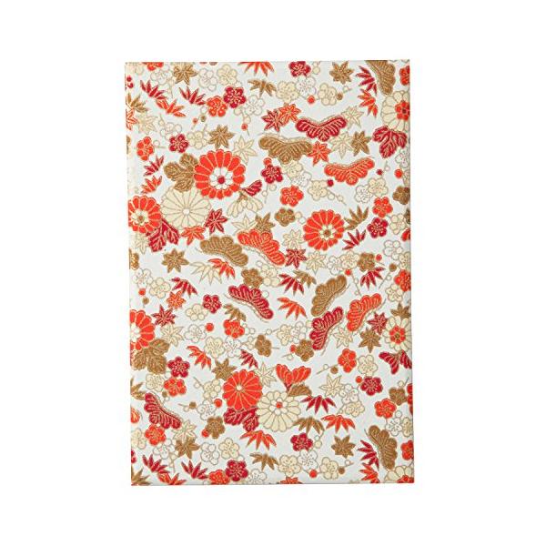 オレンジ4/-/23124・Color:オレンジ4・パッケージ個数:1・サイズ12×18cm・ページ数蛇腹式:11山 44ページ・本文紙無地 白・表紙友禅和紙 裏表紙タント紙・付属品表題シール付属