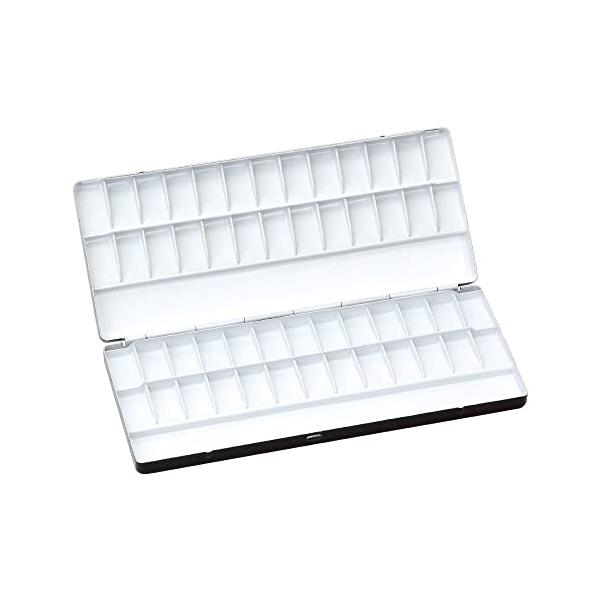 水彩パレットホワイト/長さ20.5cm x 幅17.5cm x 高さ2.2cm/210148・パッケージ個数:1・材質 アルミ製・焼付塗装・サイズ W205×D175(mm)・仕切数　52仕切