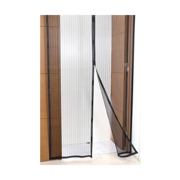 網戸ブラック/-/51241・サイズ (約) :1000×2100mm・素材・材質:ポリエステル・セット内容:本体×1 面ファスナー×12 押しピン×20