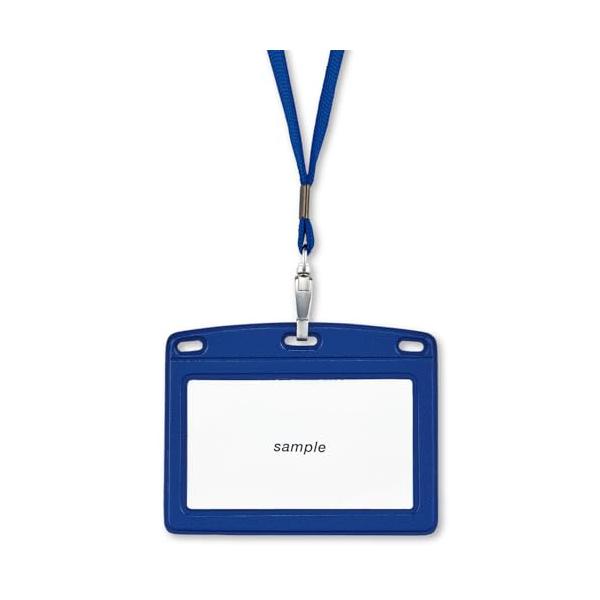 名札ブルー/W90×H55mm/N-123P-BU・Color:ブルーPatternName:単品・パッケージ個数:1・レザー調で落ち着いたデザインのタテ型名刺入れ・名刺などをストックできる2ポケットタイプです。・ひもサイズ長さ約90cm(...