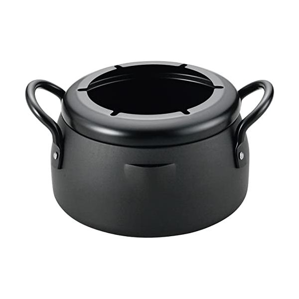 ブラック/1.3 L 直径 16 cm/EM-036・PatternName:串揚げ鍋・パッケージ個数:1・商品サイズ:約 幅19.5×奥行16.5×高さ9.7cm、重量:約690g・鍋の高さ:7.7cm・本体:鉄(シリコン樹脂塗装)、底の...