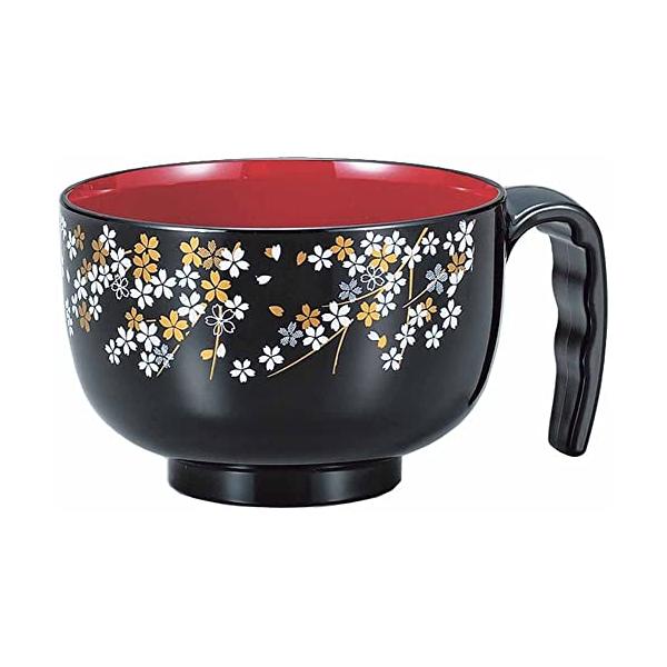 桜 黒ブラック/380ml/71683・Style:桜 黒・パッケージ個数:1・商品サイズ(幅×奥行×高さ):140×110×75・原産国:日本・内容量:1点・材質:飽和ポリエステル樹脂、ABS樹脂・持ち手付きだから持ちやすくとても便利。