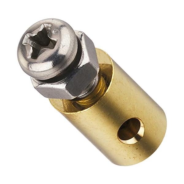 -/-/202-960・パッケージ個数:1・本体寸法:8φ×12ｍｍ(ビス・ナット除く)・2~2.5ｍｍワイヤー対応・クラッチワイヤーのタイコ部分が突然切れてしまった時などの応急処置に使用・2個セット