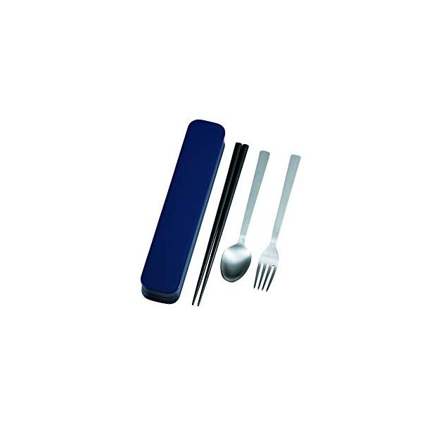 ミニマリズムネイビー/サイズ：約W22.2 D4.4 H2.9/33306・パッケージ個数:1・ケースサイズ：22.2×4.4×2.9cm・サイズ：箸/約21cm、スプーン/約18cm/フォーク/約18.4cm・素材：ケース/ABS、箸/天...
