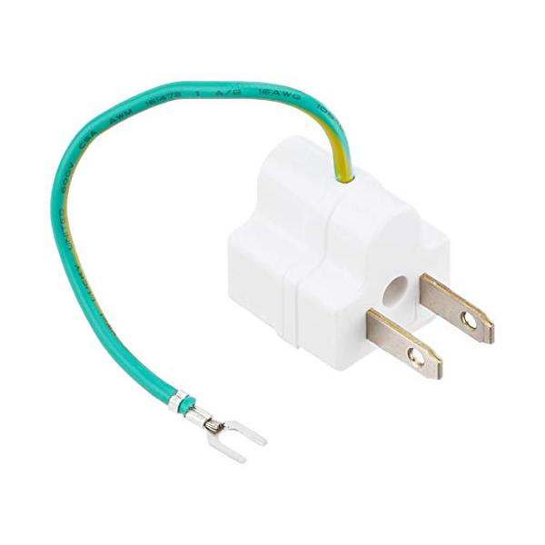 ホワイト/-/BSTAPA01WH・パッケージ個数:1・●3ピンプラグを2ピンに変換するアダプター・プラグ仕様:2ピン(アースコード付)・コンセント仕様:3ピン・ケーブル長(アースコード):約12cm・外形寸法(幅×高さ×奥行):30×30...