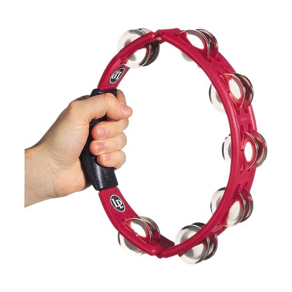 手持ち赤/スチール/-/LP151・Color:赤/スチールStyle:手持ち・パッケージ個数:1・人間工学的にデザインされた、使いやすく丈夫なタンバリン・パテントをとった形状は自然な腕の動きにフィットする