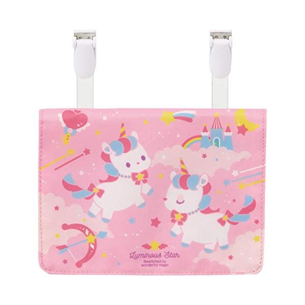 キャラクターユニコーン/縦11×横14×マチ3cm/ODKP1-A・パッケージ個数:1・サイズ:縦11×横14×マチ3cm・素材・材質:表地・裏地=ポリエステル クリップ=ポリアセタール 面テープ=ナイロン・生産国:中国