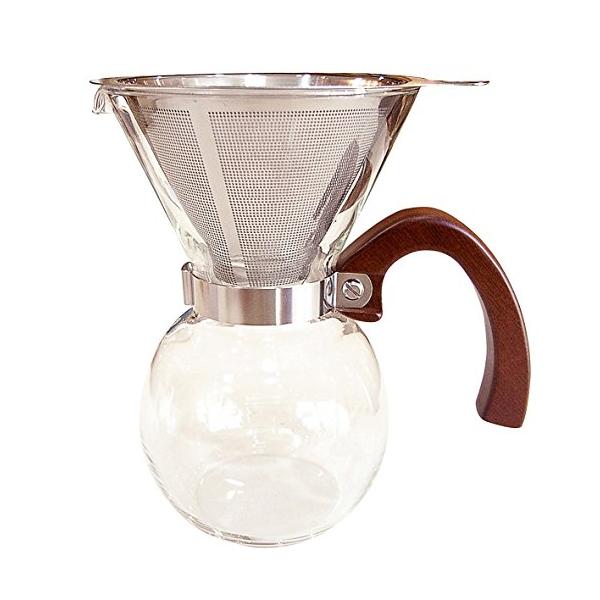 3cup/3cup用/0701-001・パッケージ個数:1・サイズ:約17×17cm(φ12cm)・重量:約400g・材質:サーバー本体/ホウケイ酸ガラス、ハンドル/竹、ステンレス鋼、フィルター/ステンレス鋼(18-8)・原産国:中国・容量...