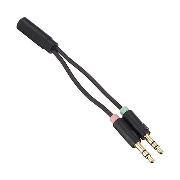 4極メス- 3極オス×2ブラック/-/AV-35AD01BK・Style:4極メス- 3極オス×2・パッケージ個数:1・PC用マイク付きイヤホンを、PCなどのマイク入力端子・イヤホン端子に接続できる変換ケーブルです。・コネクタ形状1:φ3....