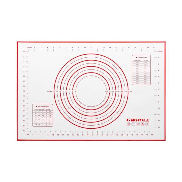 パンマット：60×40CM、大きいサイズでパン生地を捏ねやすいし作業台が汚れないです。柔軟な材質：シリカゲルマットは柔らかくて割れにくい、繰り返し使えるだけでなく、生地がくっつきにくくサッと洗えてお手入れ簡単なクッキングマットです。清潔に保...
