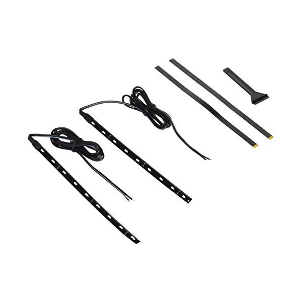 エーモンamonの2708 サイドビューテープLED青・側面から光を照射するサイドビュータイプ。 ・左右対称の2本がセットになっているので、車両の左右に取り付けしやすい。 ・薄く細い防水タイプ。仕様発光色:青1本につきLED9個配置 ・DC...