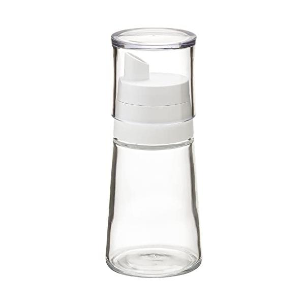 Φ4.95x11.8 cmキャップ/AS 蓋/ポリプロピレン 本体/ソーダガラスホワイト約0.08L(ふりかけ約40g)本体ガラス製のスタイリッシュテーブルウェア。分量調節付き。3段階から選べます。