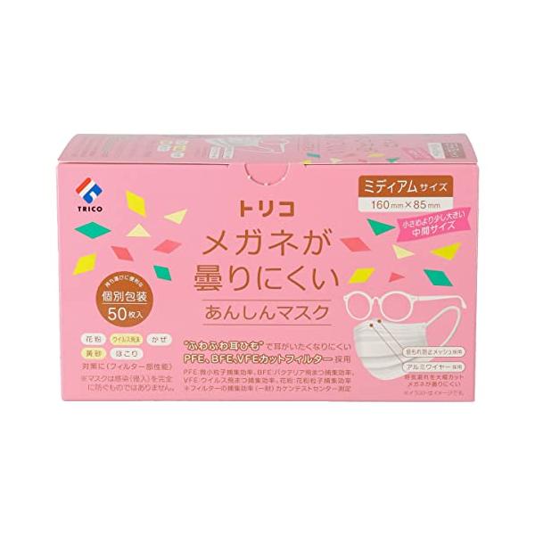 アルミワイヤーとステッチでフィット。息が漏れにくい中間サイズ。安心の個包装。