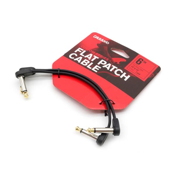 D'Addario Flat パッチケーブル 4inch (10cm)  2本入り ライトアングル タイプ ダダリオフラットで柔らかく扱いやすい ギター パッチケーブル ライトアングル タイプエフェクターボード用の パッチケーブル ってなん...