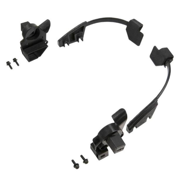RCR-011リヤチャイルドシート用レインカバールーフキッズをチャイルドシートに取り付けるための専用部品セット。■必要な工具：プラスドライバー(#2)■素材：本体/POM、ネジ類/鉄■適合リヤチャイルドシート：パナソニック ギュット・クルー...