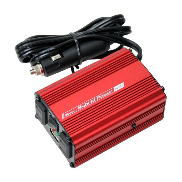 車内でノートパソコン、モバイル機器が手軽に使えます。■入力電圧：DC24V■出力電圧：AC100V(ACコンセント×2口)■定格出力：120W■最大瞬間出力：150W■変換効率：75%■保護回路(出力停止)：低電圧保護、過電圧保護、過負荷保...