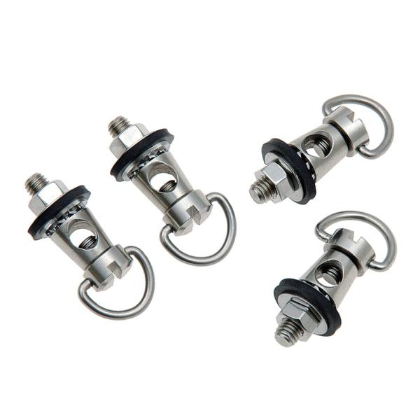 輪行時に工具なしでの分解を可能にする。■穴径：5mm■ステンレス■4個セット■カラー：シルバー