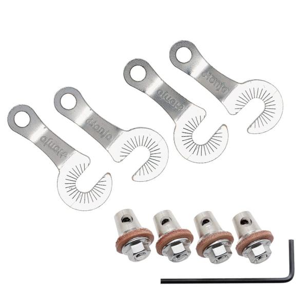 フェンダーダボのないフレームにフルフェンダーを取り付けるためのアダプター。■クイックシャフト対応■穴径：4mm■ステンレス■ヘックスレンチ真鍮ダルマ付■4個セット■カラー：シルバー