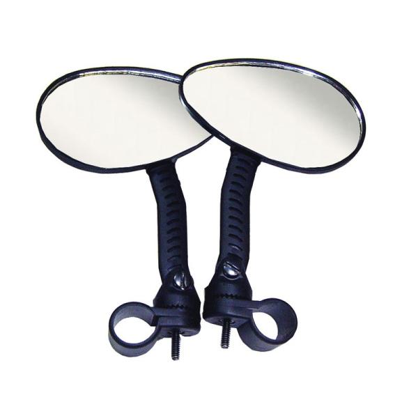 後方確認で事故防止。自転車接触事故防止対策商品【特徴】■左右180度可動可能■台座回転で360度ターン■取付工具不要(コインでOK！)■幅110mmの広角ワイドミラー■裏面に反射シール付■対応ハンドル径：φ22.2mm