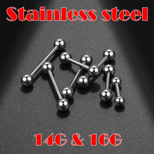 軟骨ピアスの色んな位置にご使用いただけますボディピアスの定番アイテムのシルバーストレートバーベル。 サージカルステンレス製のボディーピアスで、ファーストピアスにもピッタリです。【ゲージ】14G/16G/18G【カラー】ステンレスシルバー【素...