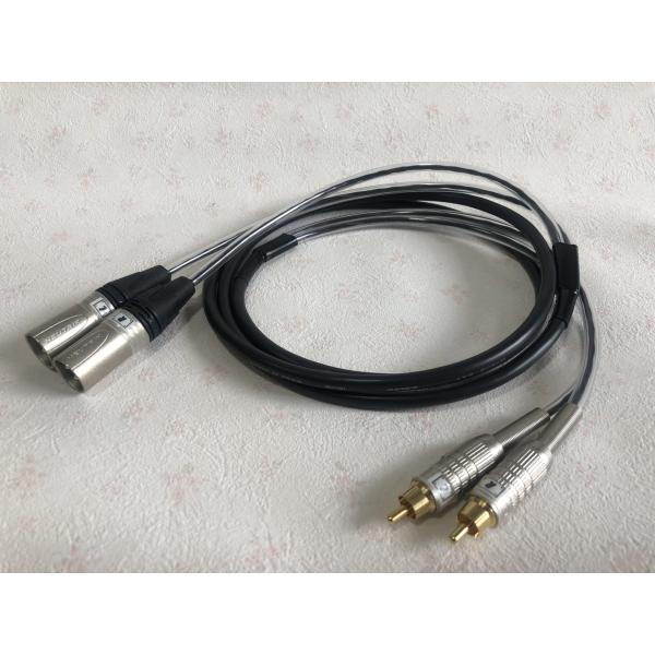 CANARE RCA(STEREO)-XLR(オス)2mケーブル MR202-2AT NEUTRIK NC3MXXRCA(STEREO)-キャノンケーブルケーブル：CANARE MR202-2ATコネクター：NEUTRIK NC3MXX+C...