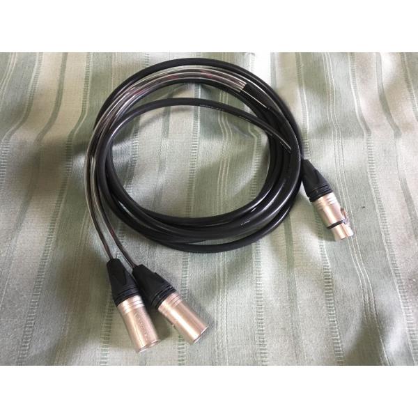 Yパラケーブルケーブル：CANARE MR202-2ATコネクター：NEUTRIK NC3FXX,NC3MXX×2一本のマイクを2台のミキサーに分ける等で使用できます。コネクターを逆にする等の変更承ります！（落札後ご希望をお知らせください。...