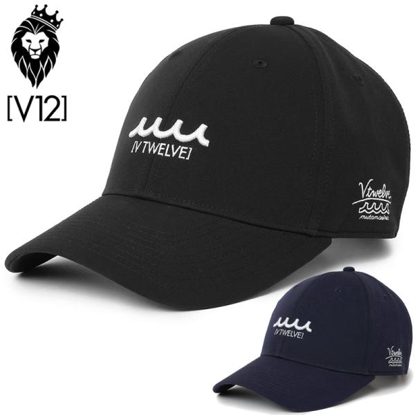 V12 GOLF ブランド誕生10周年記念「muta MARINE」＆「V12」のスペシャルコラボレーションモデルのキャップ両ブランドの個性とデザインエッセンスが調和したウェアコレクションフロントとサイドにコラボレーションロゴを配置調整可能...