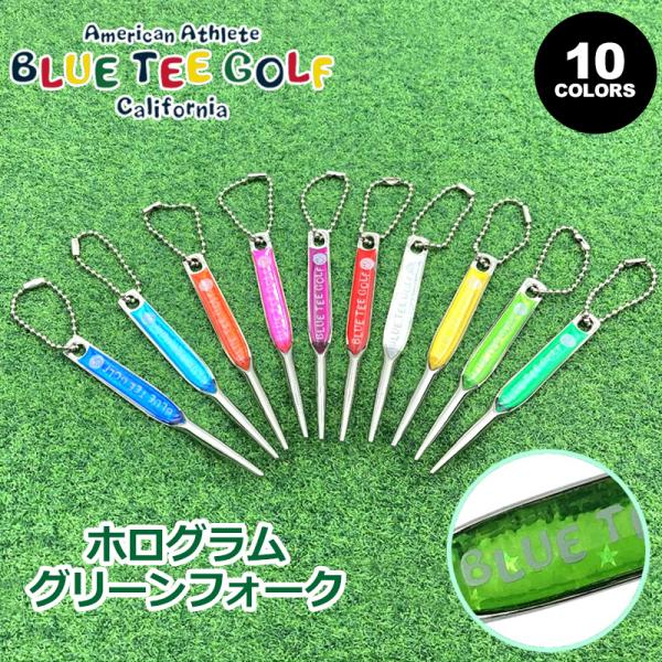 BLUE TEE GOLFロゴとスマイルがブルーティーゴルフ 見る角度によってキラキラと煌めくホログラム仕様■素材・本体: ジンク(シルバーメッキ加工)・オールチェーン: 鉄(シルバーメッキ加工)■サイズ・長さ: 約 本体95mm＋ボールチ...