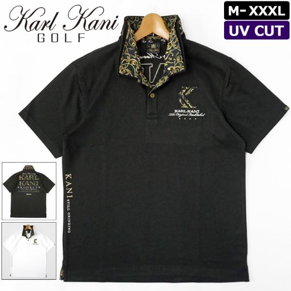 Karl Kani GOLFオリジナルのチェーン柄がデザインされた半袖ポロシャツ。チェーン柄は、フロントとバックのワッペンロゴだけでなく、チラッと見える襟裏にも使用されています。ゴールドが所々に使用され、ラグジュアリー感がある仕上がり。また...