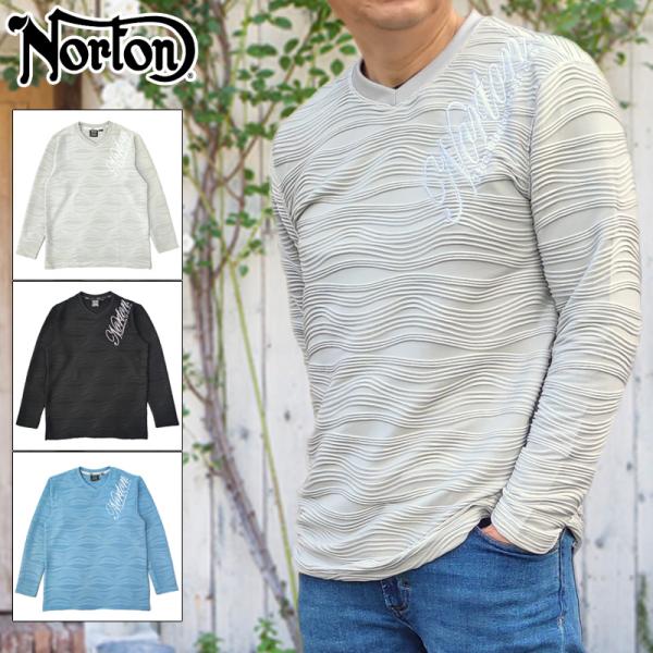 デニム生地がそのまま叩きつけられたユニークなデザインの長袖Tシャツ。フロント凹凸感のある特徴的な発泡プリント。ステッチの刺繍が施されておりデニム感がプラスされたこだわりのデザイン。バックのタイヤ＆ウィングのモチーフデザインが存在感抜群。誰も...