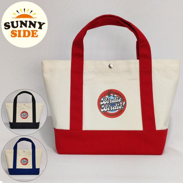 サニーサイド 2色使いのバイカラートートゴルフやアウトドアなどのスポーツシーンはもちろん、ランチバッグやペットのお散歩バッグとしてふだん使いでも重宝するちょうど良いサイズ感に仕上げられています同デザインのゴルフマーカーも出品中♪■特徴フロン...