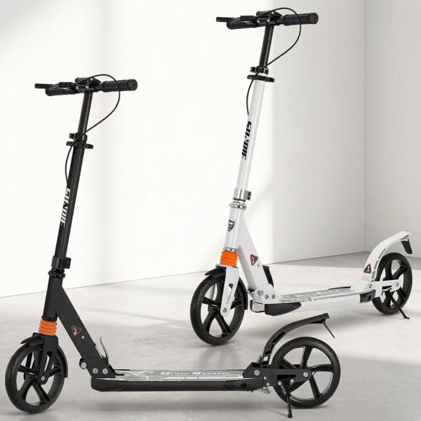 キックボード ブレーキ付き 折りたたみ 8インチ 軽量 商品仕様本体サイズ(最大展開時)：高さ約80~100cm×長さ約96cm×幅約36cm本体サイズ(折り畳み時)：高さ約32cm×長さ約90cm×幅約14cm重量：約5.55kg、耐荷重...