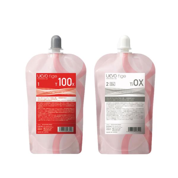 最もパワーの強いチオ系のアイテム。健康毛やパーマのかかりにくい髪質にしっかりとしたリッジのあるウェーブをかけたい場合におすすめです。必ず1剤=T100x、2剤=TiOXの組み合わせでご使用ください。2剤は混合しないでください。