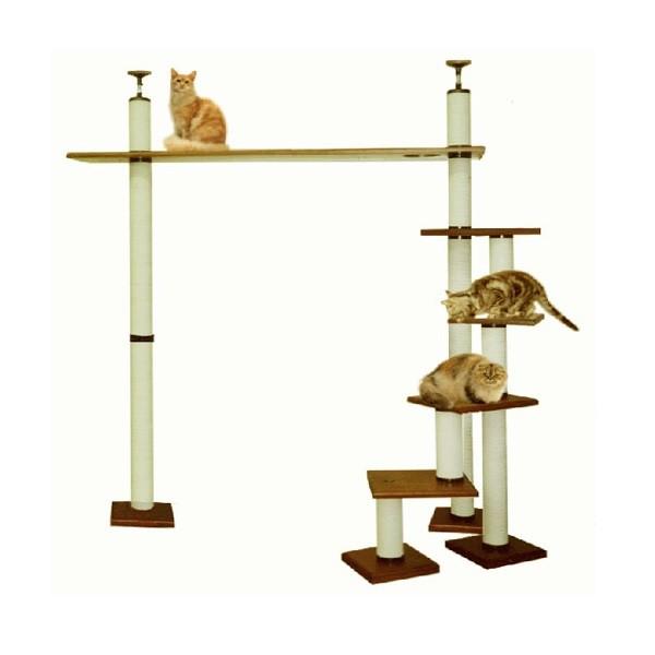 安定感・高級感抜群のキャットウォーク（ブリッジ板）付大型キャットタワー耐久性とインテリアを重視した最高級のキャットタワー。当社のキャットタワーはパーツ交換にて永年ご使用いただいているユーザー様が多数いらっしゃいます。ブリーダー様からも好評頂...