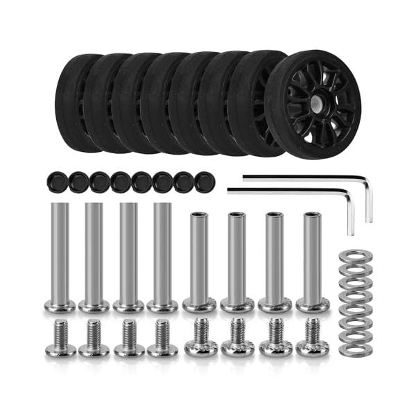 高品質素材を採用しており、静音性と耐摩耗性が優れ、破損した車輪や摩耗したゴムキャスターを補修するのは最適です。取り付けは簡単：のこきりで古い車輪を切って、新しい切り替え用車輪を取付けてきさだい。パッケージ内容： ホイール*8、40mm軸*4...