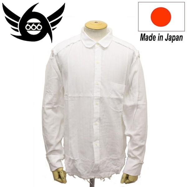 正規取扱店 THREE WOOD2重織りガーゼ生地を使用したラウンドカラーシャツ。縫いしろを表側にし、襟/裾を断ち切りにすることで、着用していくうちに自然に糸がほどけ、ガーゼシャツ特有の独特なしわが入ります。製品後に洗いをかけて、端々をほつ...