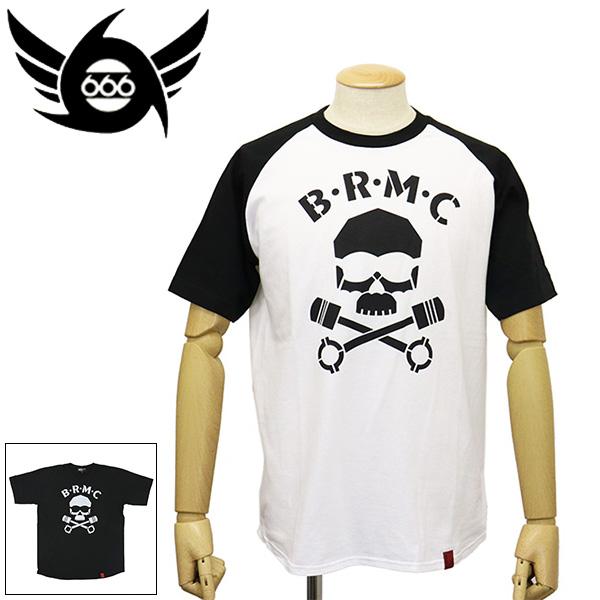 正規取扱店 THREE WOOD丁度良い厚さの5.6oz綿天竺素材を使用した ラグランスリーヴの切り替えが特徴でインパクトある B.R.M.C の プリントを施したラグランスリーヴＴシャツ素材：コットン天竺S：胸囲 98cm、着丈 66cm...