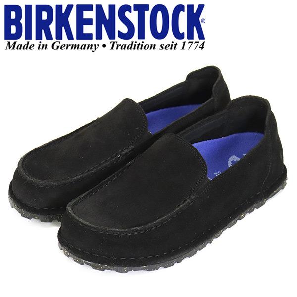 正規取扱店 THREE WOOD足の形状を考慮したBIRKENSTOCKオリジナルDeep Blueフットベッド、取り外し可能アッパー：スエードレザーアウターソール：コルク混合天然ゴム製アウターソール詳細：ステッチでアクセントを効かせたモカ...