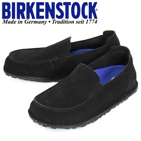 正規取扱店 THREE WOOD足の形状を考慮したBIRKENSTOCKオリジナルDeep Blueフットベッド、取り外し可能アッパー：スエードレザーアウターソール：コルク混合天然ゴム製アウターソール詳細：ステッチでアクセントを効かせたモカ...