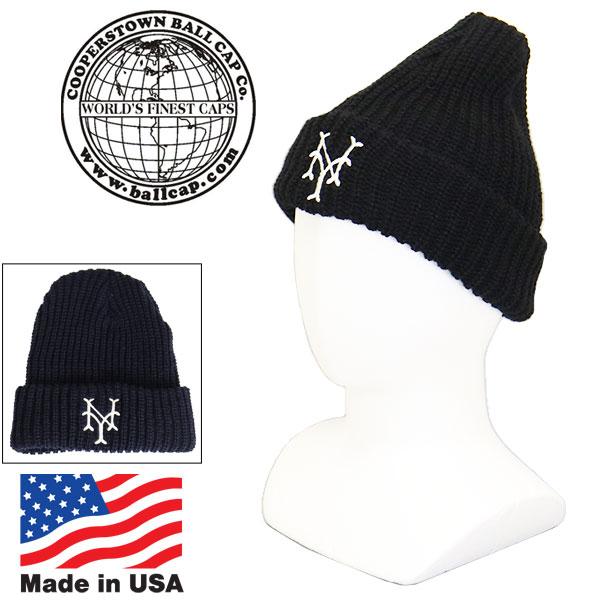 正規取扱店 THREE WOODCooperstown Ball Cap (クーパーズタウンボールキャップ) NYCC1947 ニューヨーク キュウバーンズ CUFF BEANIE チャフビーニー 刺繍ロゴ ニットキャップ アメリカ製。刺繍...