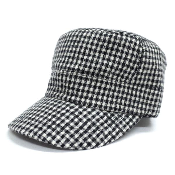 商品名　：《THROB&amp;CO》gun club check degaulle ガンクラブチェック ドゴールカラー　：＃1　ホワイト/ブラック　　　　サイズ　：57cm〜59cm（頭周り）高さ　　：約10.5cm前後（正面庇の付け根か...