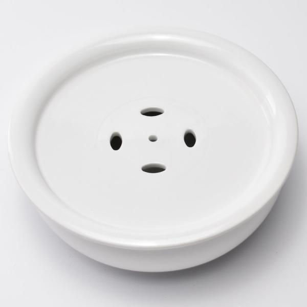 光沢ある白のシンプルな小さめ磁器茶盤。